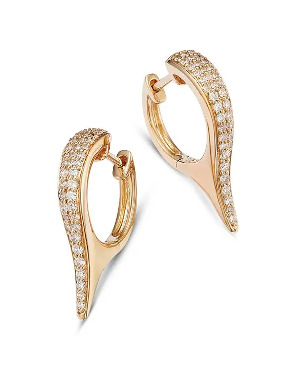 Bloomingdale'S Diamond Pave Elongated Hoop Earrings - Gold