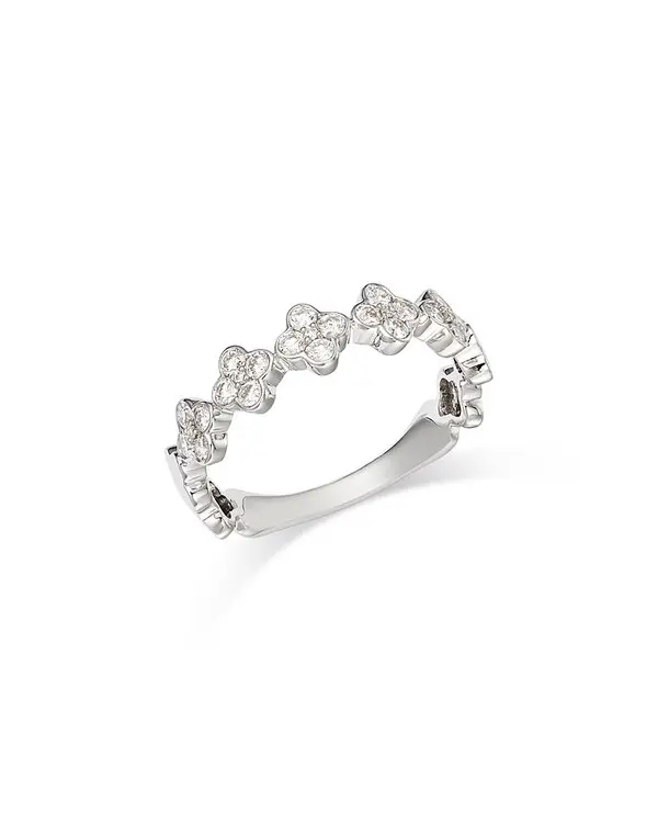 Bloomingdale'S Diamond Clover Cluster Band In 14k Gold, 0.44 Tcw - White