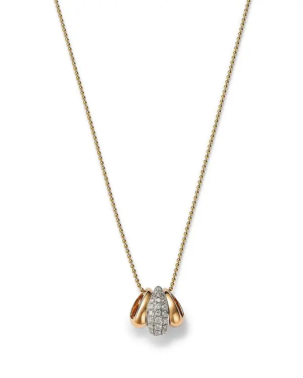 Bloomingdale'S Diamond And Polished Ring Pendant Necklace - Gold/white