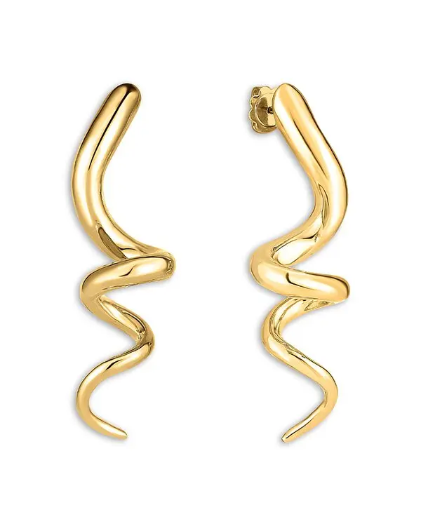 Roberto Coin 18k Yellow Spiral Drop Earrings - Gold