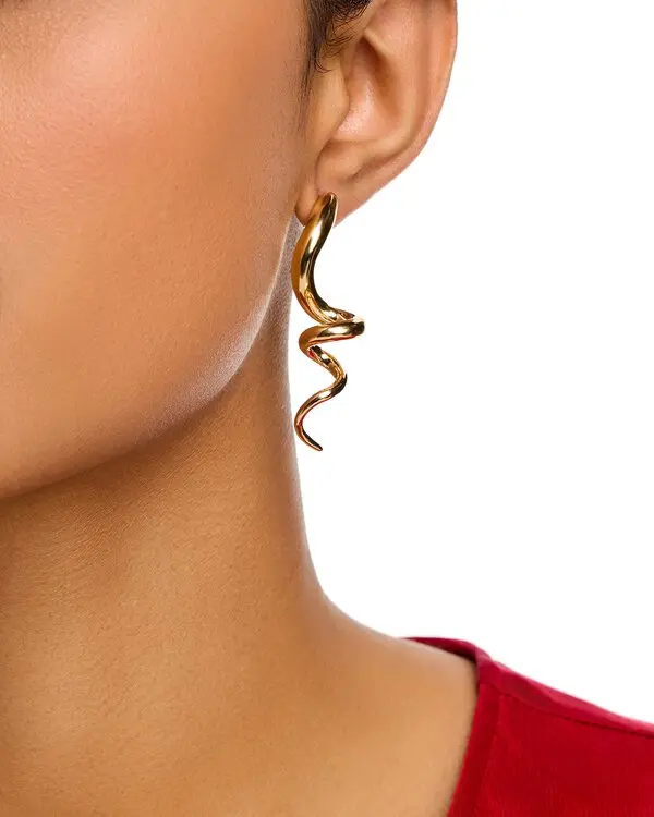 Roberto Coin 18k Yellow Spiral Drop Earrings