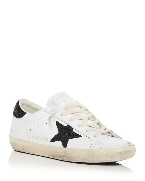 GOLDEN GOOSE Super-star Swarovski Low Top Sneakers - White/black