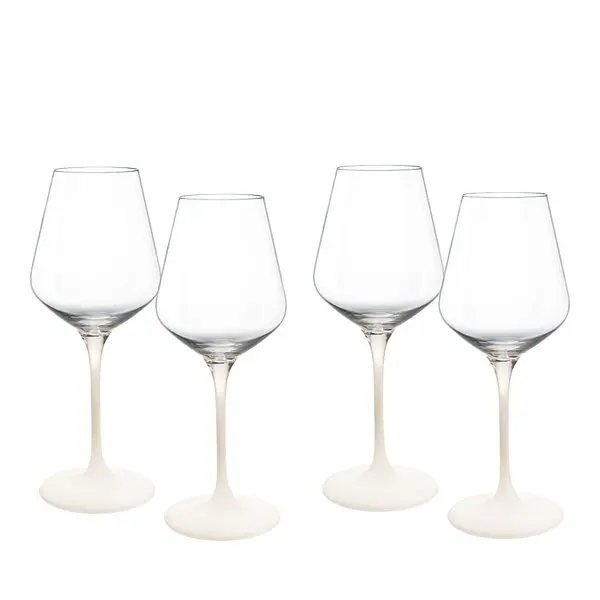 VILLEROY & BOCH Manufacture Rock Blanc White Wine Glasses, Set Of 4 - Clear
