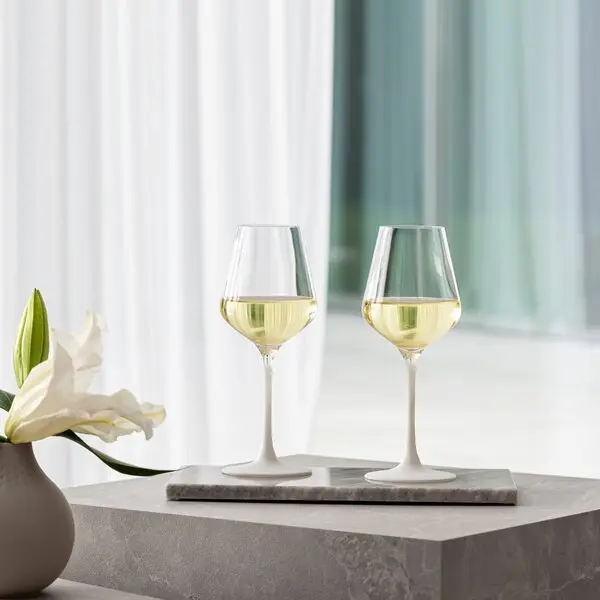 VILLEROY & BOCH Manufacture Rock Blanc White Wine Glasses, Set Of 4
