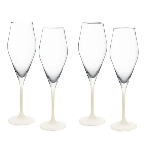 VILLEROY & BOCH Manufacture Rock Blanc Flute, Set Of 4 - Clear