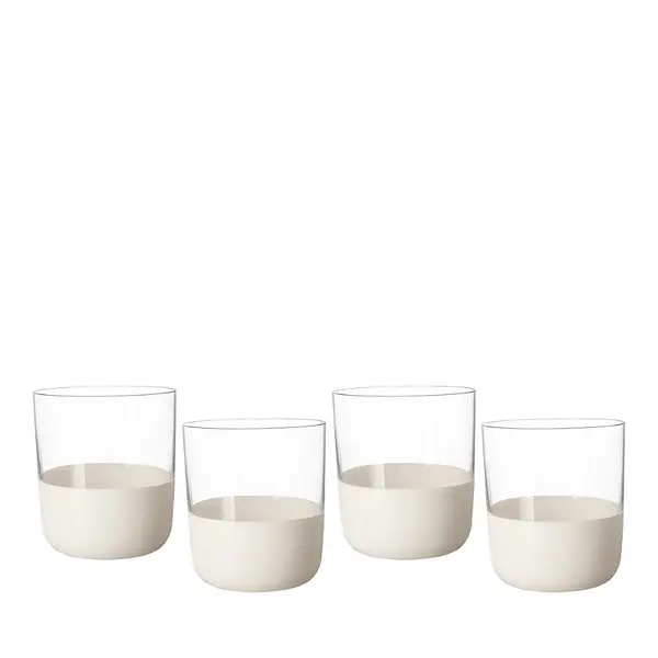 VILLEROY & BOCH Manufacture Rock Blanc Double Old Fashioned Glasses, Set Of 4 - Clear