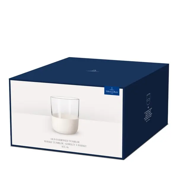 VILLEROY & BOCH Manufacture Rock Blanc Double Old Fashioned Glasses, Set Of 4