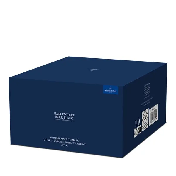 VILLEROY & BOCH Manufacture Rock Blanc Double Old Fashioned Glasses, Set Of 4