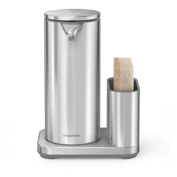 SIMPLEHUMAN 14oz Sensor Pump, Touch-free Hand Soap Dispenser With Sponge Caddy