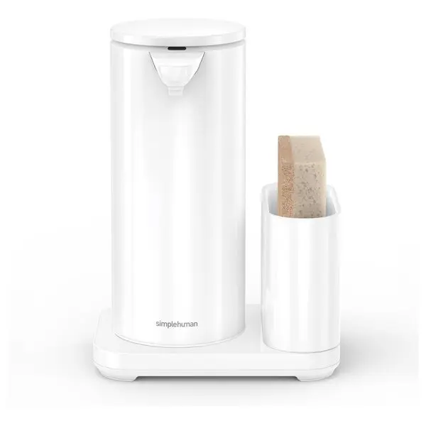 SIMPLEHUMAN 14oz Sensor Pump, Touch-free Hand Soap Dispenser With Sponge Caddy