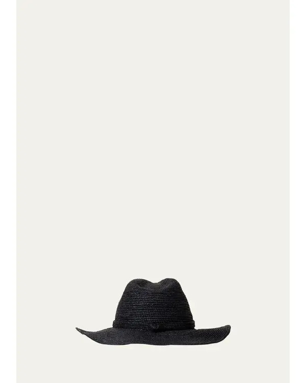 Janessa Leoné Sacha Raffia Fedora - Navy