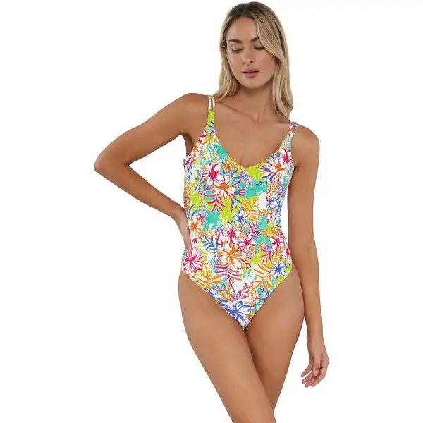 SUNSETS Veronica One-piece Swimsuit - Botanical Bliss Sandbar Rib
