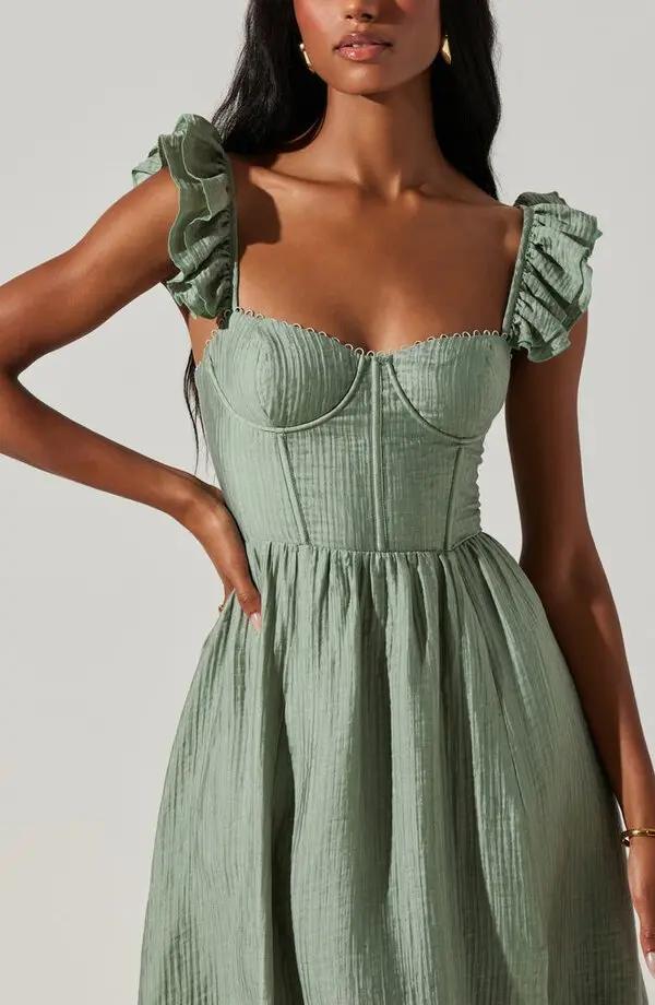 Astr The Label Wedelia Fit & Flare Dress In Sage - 35% Off | Editorialist
