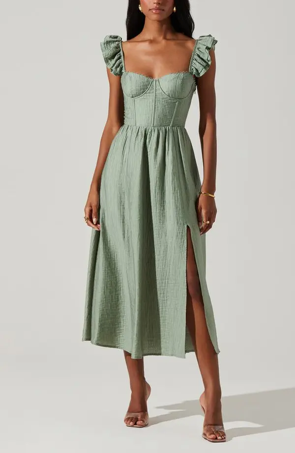 Astr The Label Wedelia Fit & Flare Dress In Sage - 35% Off | Editorialist