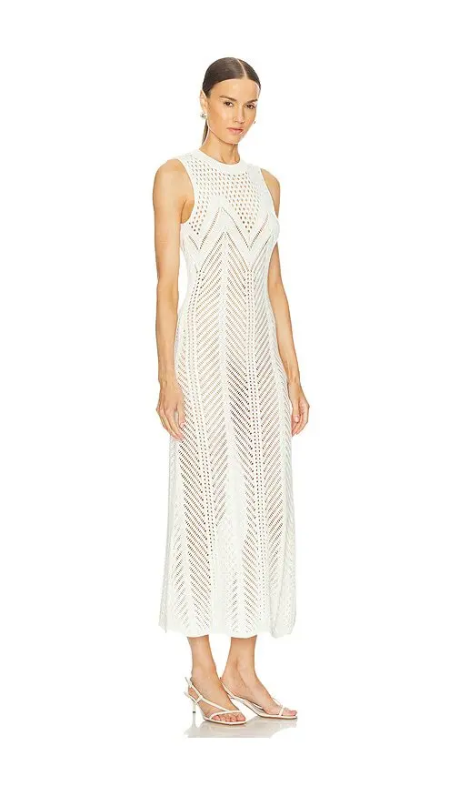 knee length dresses for ladies Women Navy Blue & White Polka Dot Printed Mandarin Collar Neck Crepe  Pleated Fit & Flare Midi Dress main image 1