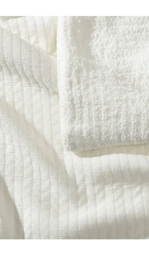 SUNDAY CITIZEN Full/queen Herringbone Snug Coverlet In Cream