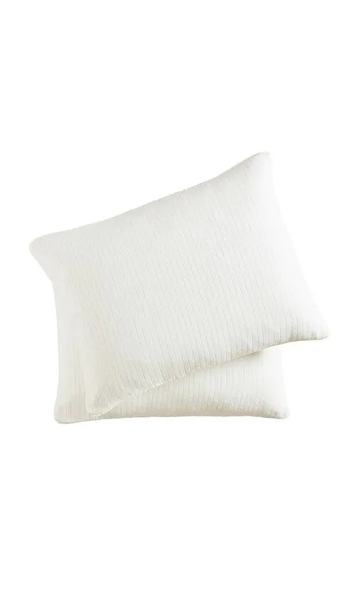 SUNDAY CITIZEN Standard Herringbone Snug Sham Set In Cream - Off White