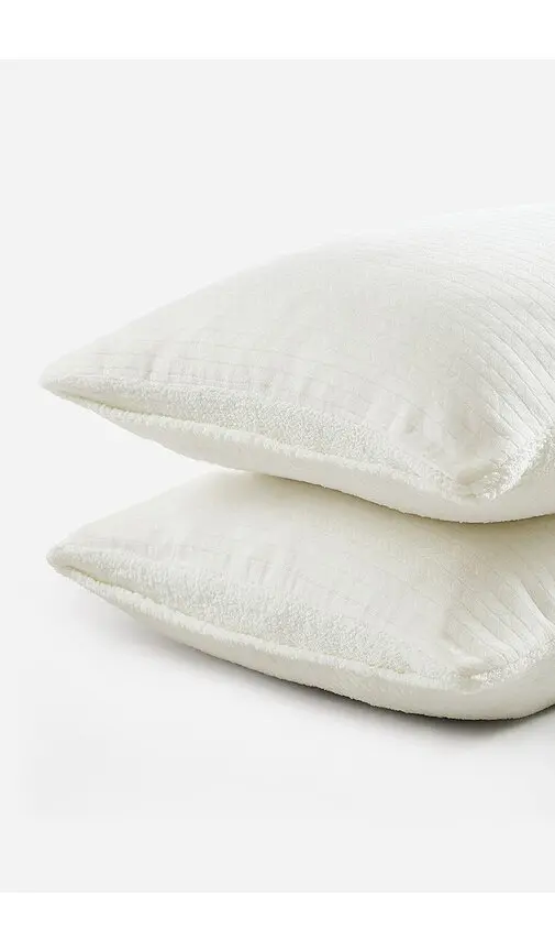 SUNDAY CITIZEN Standard Herringbone Snug Sham Set In Cream