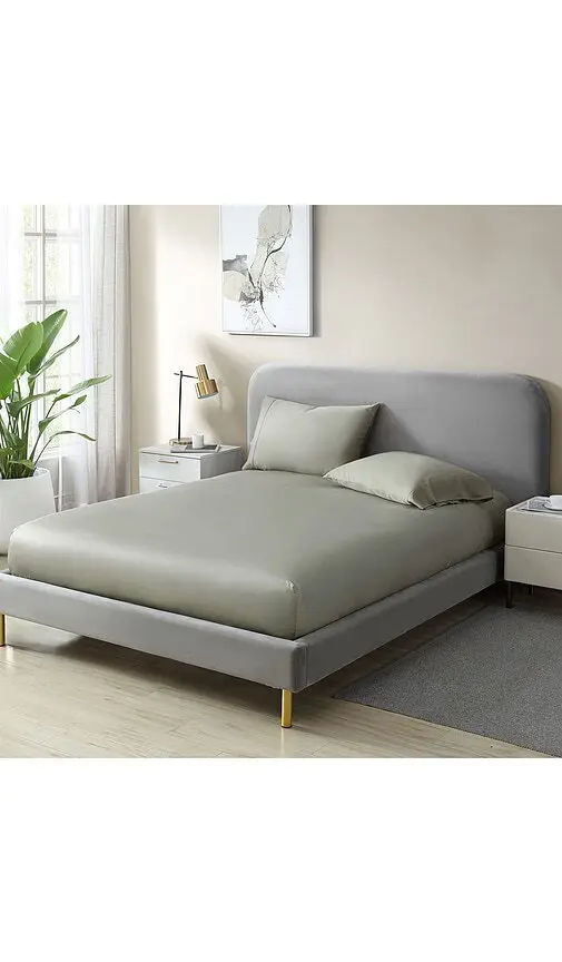 SUNDAY CITIZEN Queen Natural Premium Bamboo Fitted Sheet In Green