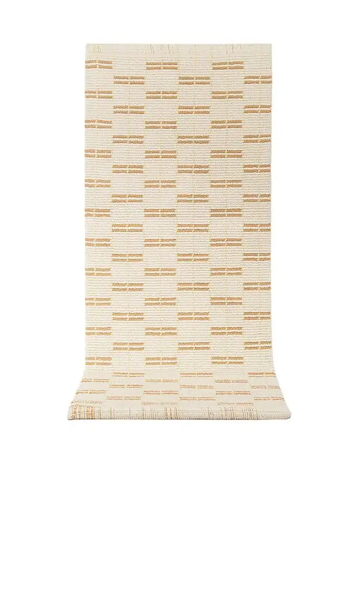 MORROW SOFT GOODS Lupe Kitchen & Bath Mat Runner In Neutral - Lime & Tan