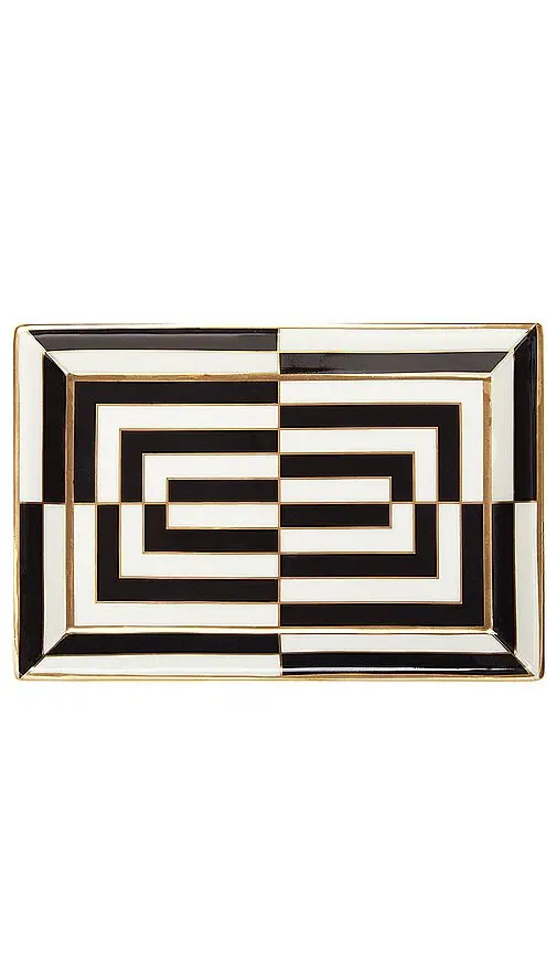 Jonathan Adler Op Art Rectangle Tray - Black & White