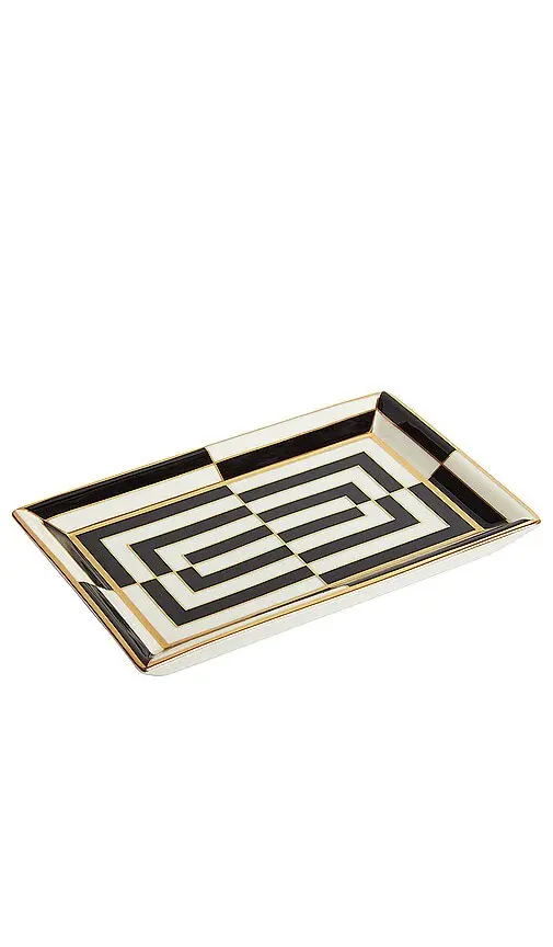 Jonathan Adler Op Art Rectangle Tray - Black & White