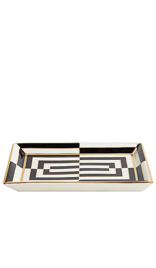 Jonathan Adler Op Art Rectangle Tray - Black & White