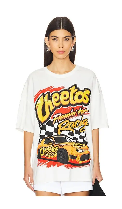 PHILCOS Cheetos Racing Boxy Tee In Cream