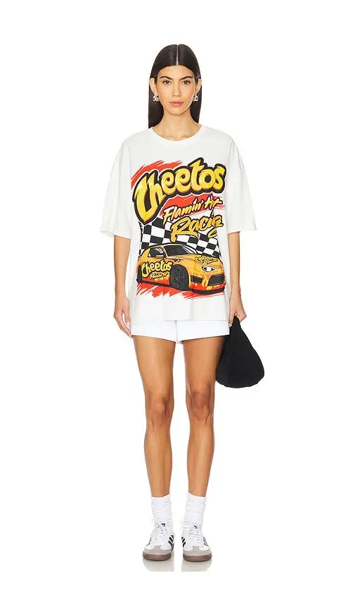 PHILCOS Cheetos Racing Boxy Tee In Cream