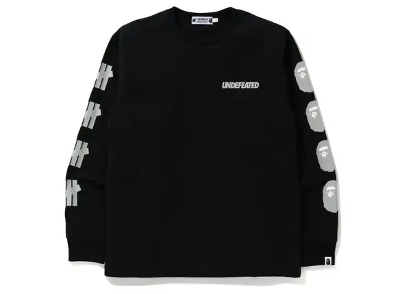 A BATHING APE X Undefeated 2 Long Sleeve Tee Shirt - Black