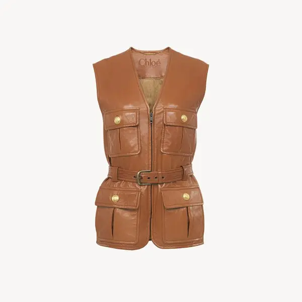 Chloé Belted Leather Vest
