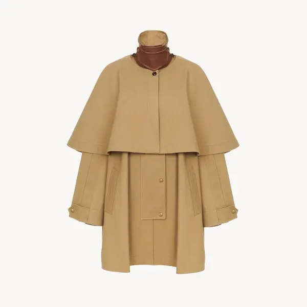 Chloé Parka In Cotton Gabardine With Cape