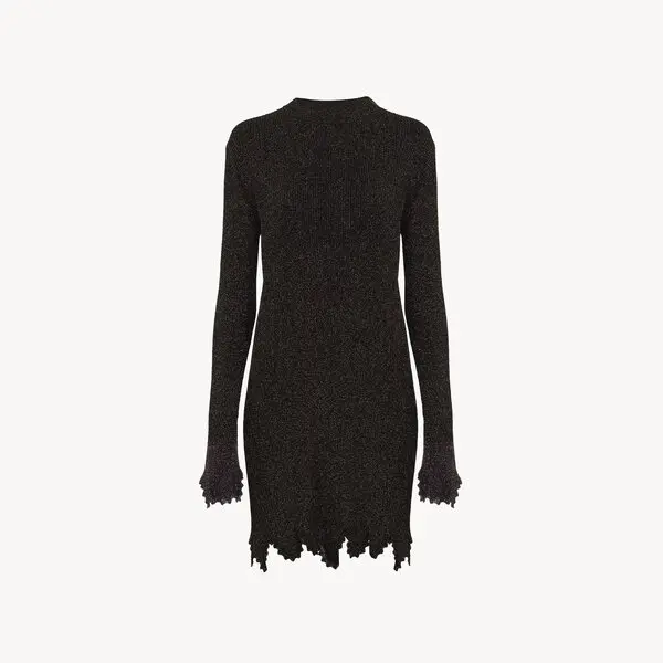 Chloé Fitted Scallop Knit Mini Dress