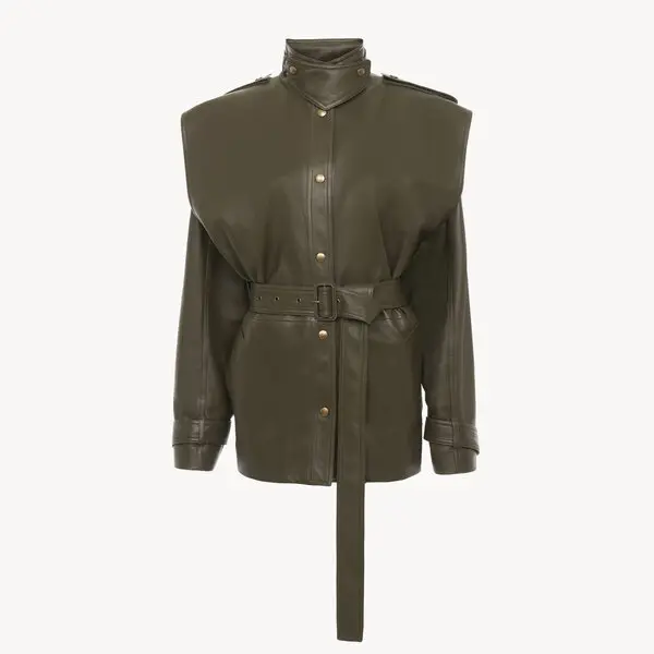 Chloé Oversized Leather Blouson Jacket