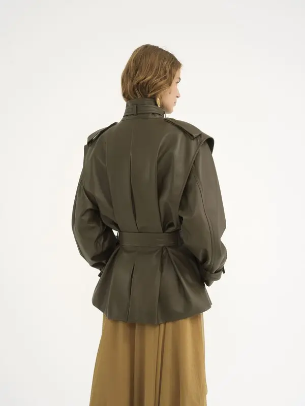 Chloé Oversized Leather Blouson Jacket