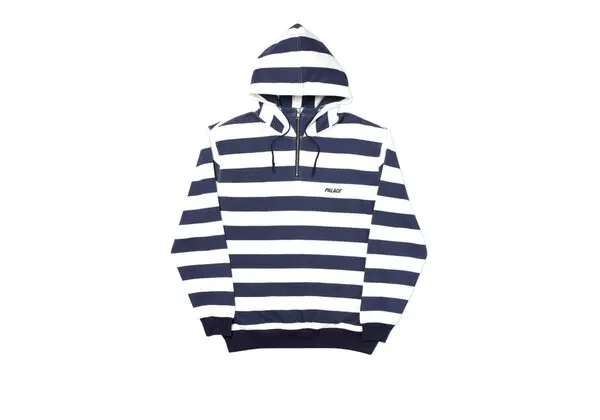 PALACE Tri-stripe Zip Hood - White/navy