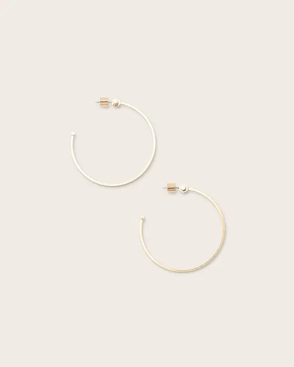 ALLSAINTS Toggle Large Hoop Earrings - Warm Brass