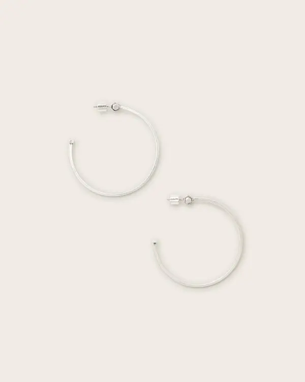 ALLSAINTS Toggle Large Hoop Earrings - Warm Silver