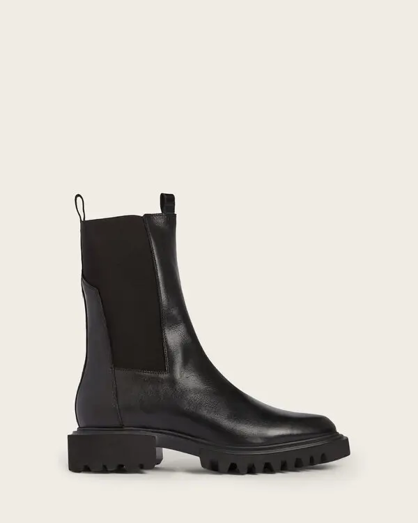 ALLSAINTS Hallie Leather Ankle Boots - Black