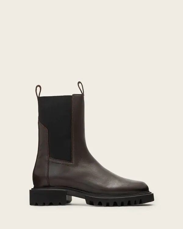 ALLSAINTS Hallie Leather Ankle Boots - Brown