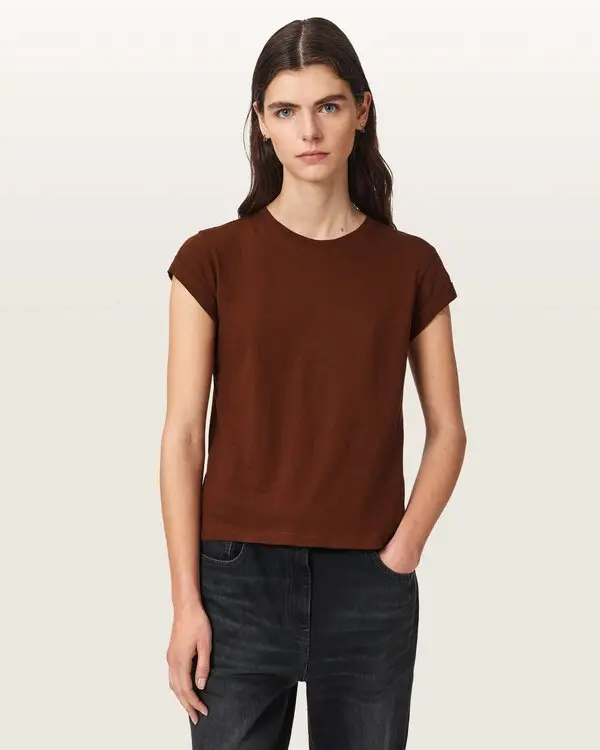 ALLSAINTS Anna Crew Neck Short Sleeve T-shirt - Brown