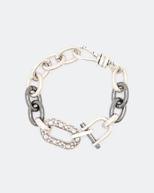 ALLSAINTS Cadence Two Tone Chain Bracelet With Crystal Embellishments - Mix