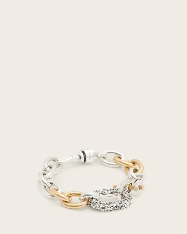 ALLSAINTS Cadence Two-tone Chain Bracelet - Warm Silver