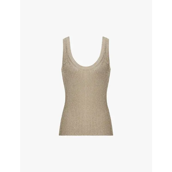 REISS Imogen Metallic Knitted Vest