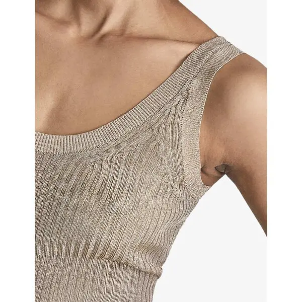 REISS Imogen Metallic Knitted Vest
