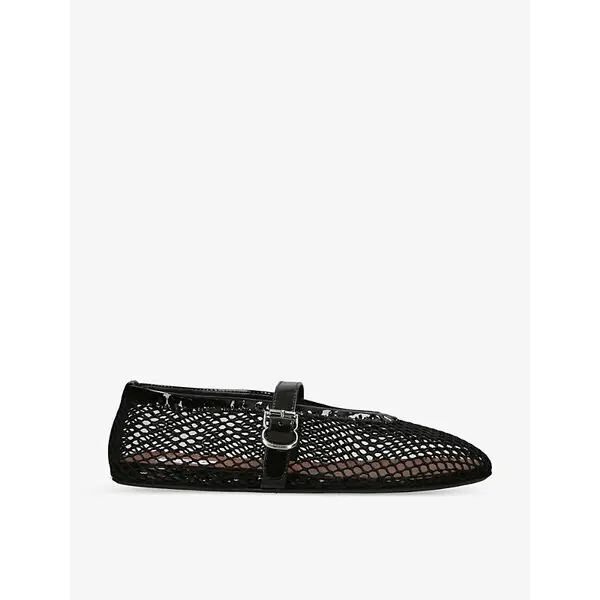 Alaïa Rhinestone-embellished Leather Ballet Flats - Black