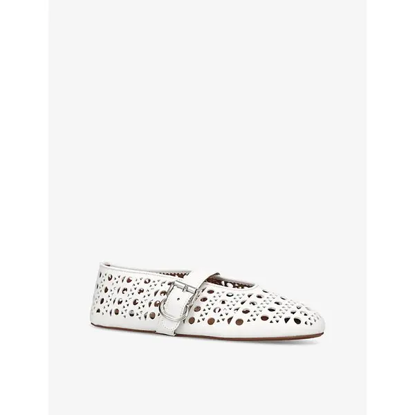 Alaïa Azzedine Vienne Cut-out Leather Ballet Flats - White