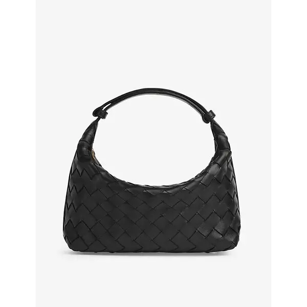 Bottega Veneta Wallace Mini Leather Top Handle Bag - Black/gold
