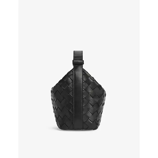 Bottega Veneta Wallace Mini Leather Top Handle Bag - Black/gold