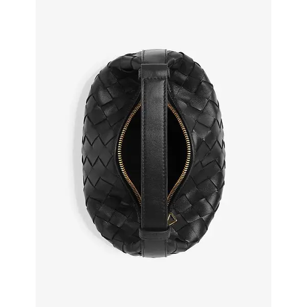 Bottega Veneta Wallace Mini Leather Top Handle Bag - Black/gold